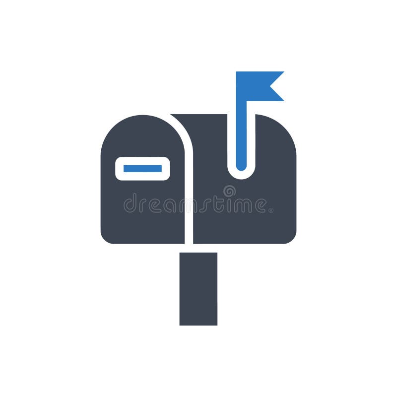 Mailbox Flag Raised Icon stock vector. Illustration of sign - 361701977