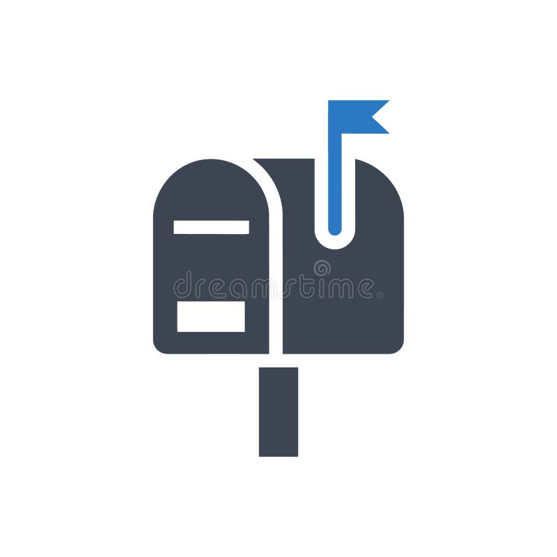 Mailbox Flag Raised Icon stock vector. Illustration of outgoing - 361701979