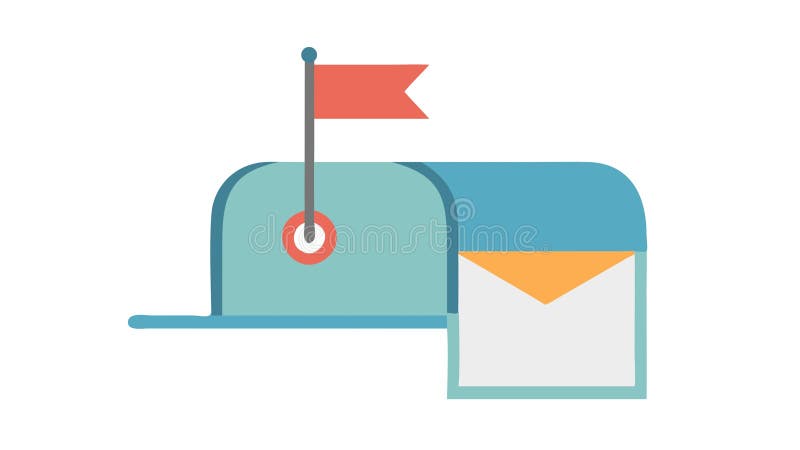Mailbox with Flag Up Icon for New Mail, Vector Design Generative AI ...