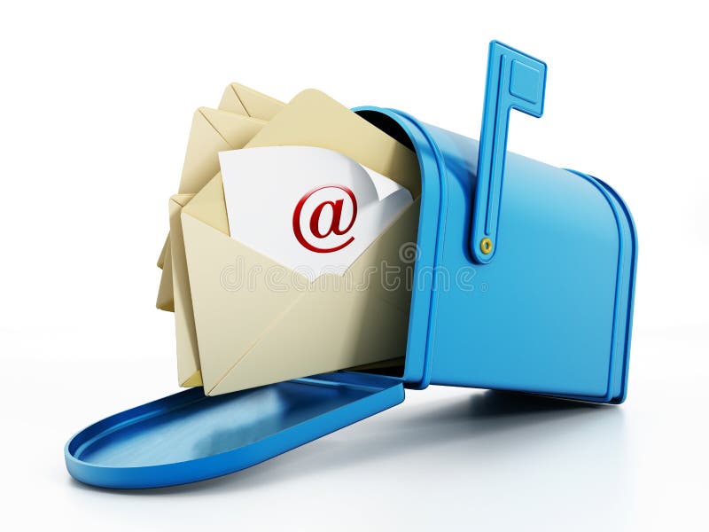Mailbox full of mail stock illustration. Illustration of inbox - 44472693
