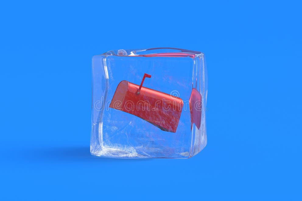 Mailbox in ice cube stock illustration. Illustration of send - 381559616