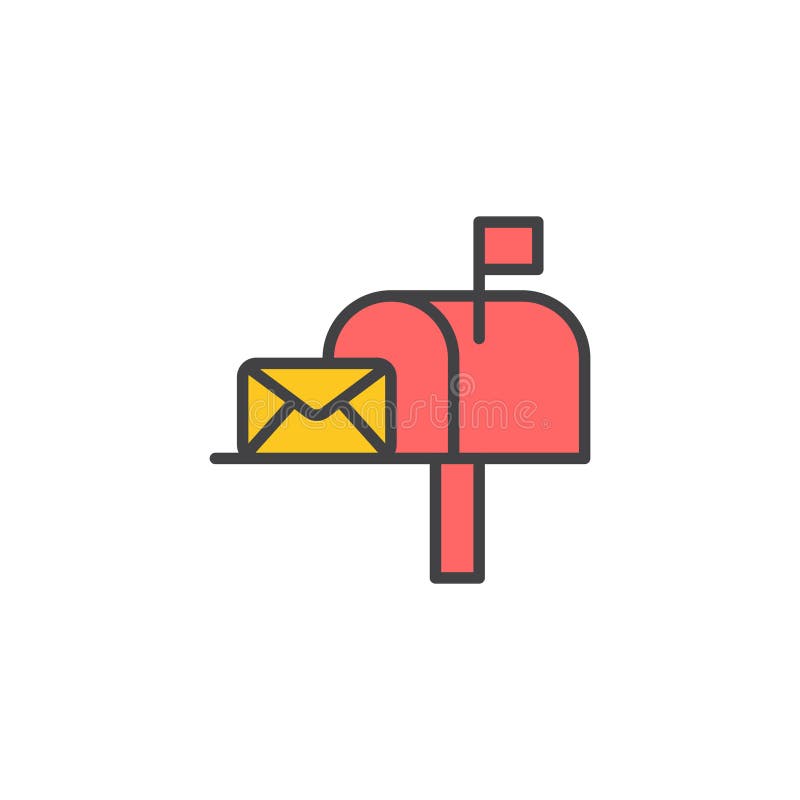 Mailbox Icon in Colored Version Stock Vector - Illustration of concept ...
