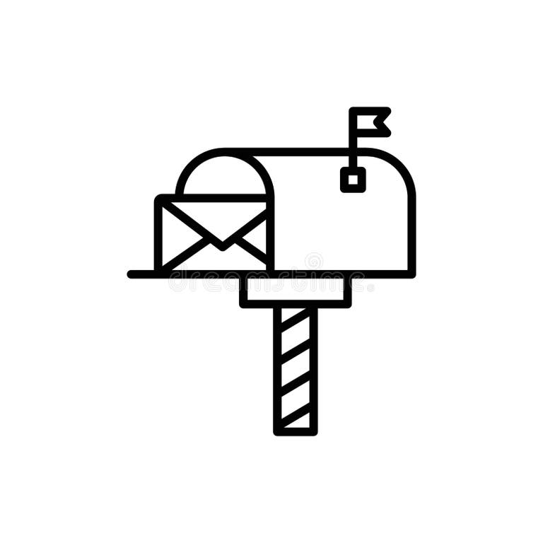 Mailbox Icon for Email and Postal Services Stock Vector - Illustration ...