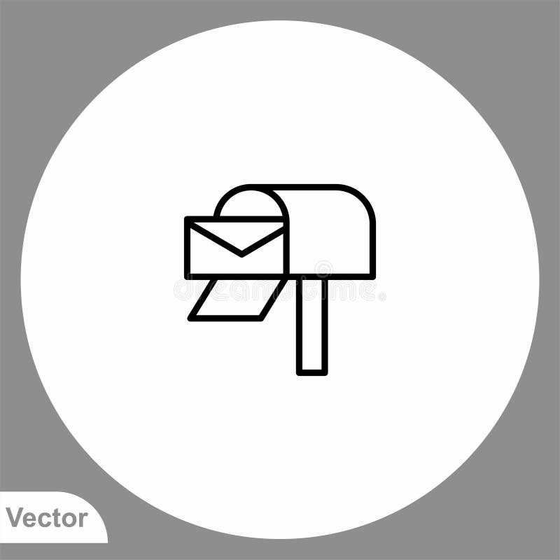 Mailbox Vector Icon Sign Symbol Stock Vector - Illustration of open ...