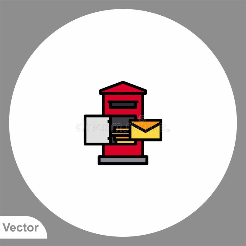 Mailbox Vector Icon Sign Symbol Stock Vector - Illustration of ...