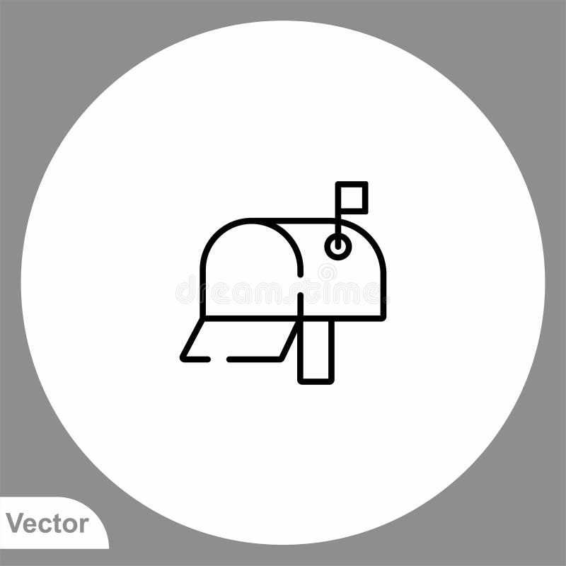 Mailbox Vector Icon Sign Symbol Stock Vector - Illustration of ...