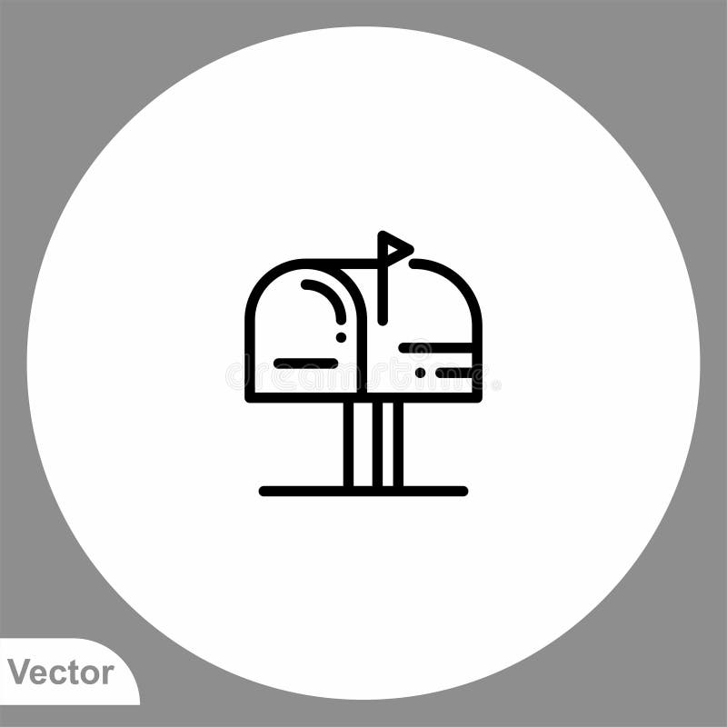 Mailbox Vector Icon Sign Symbol Stock Vector - Illustration of address ...