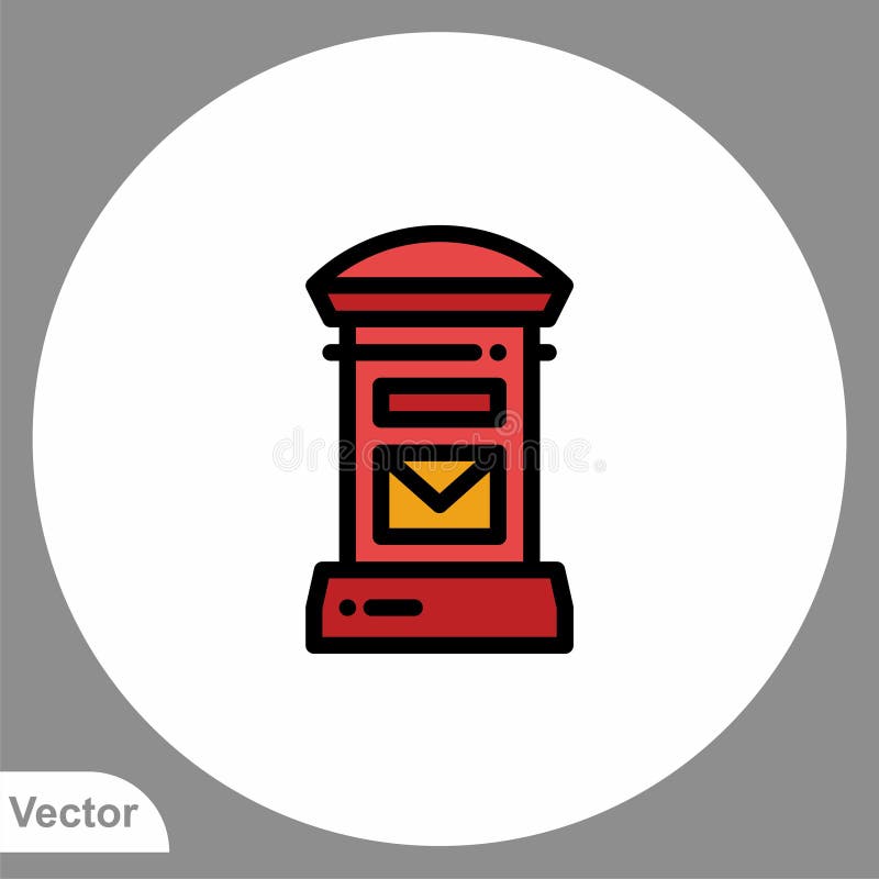 Mailbox Vector Icon Sign Symbol Stock Vector - Illustration of ...