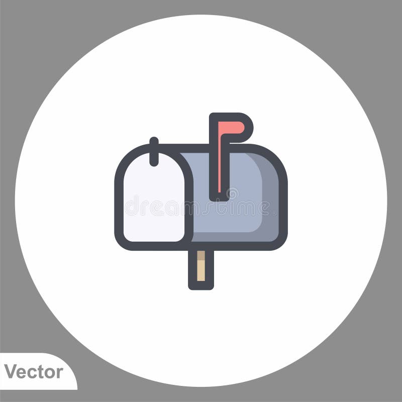 Mailbox Vector Icon Sign Symbol Stock Vector - Illustration of ...