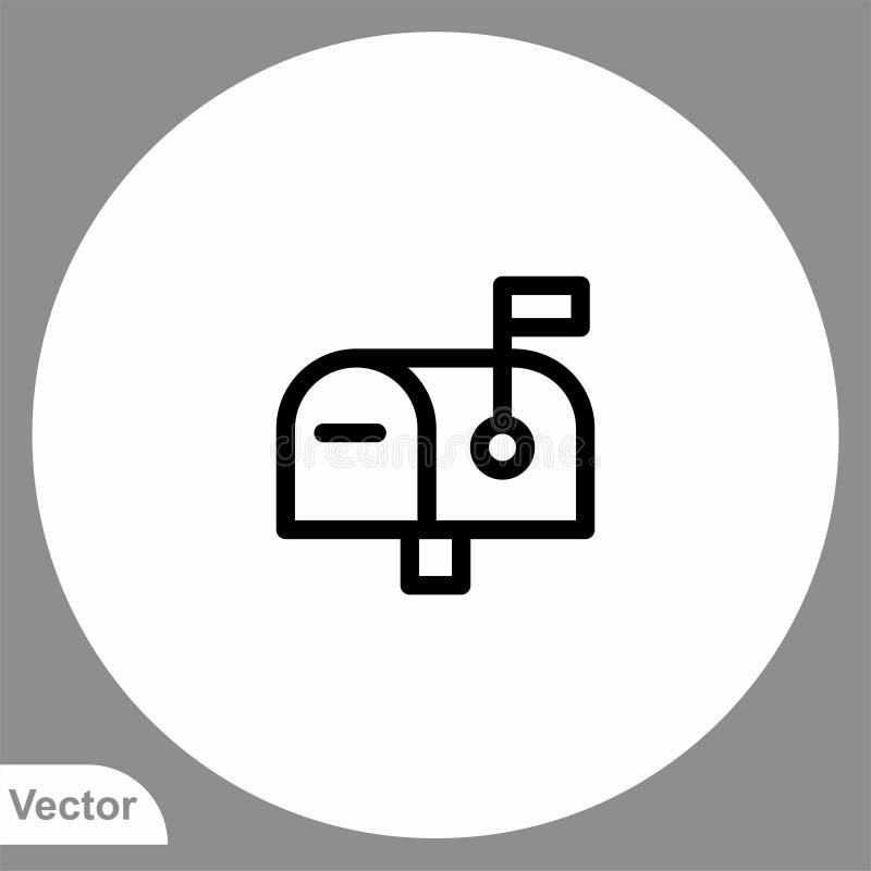 Mailbox Vector Icon Sign Symbol Stock Vector - Illustration of ...