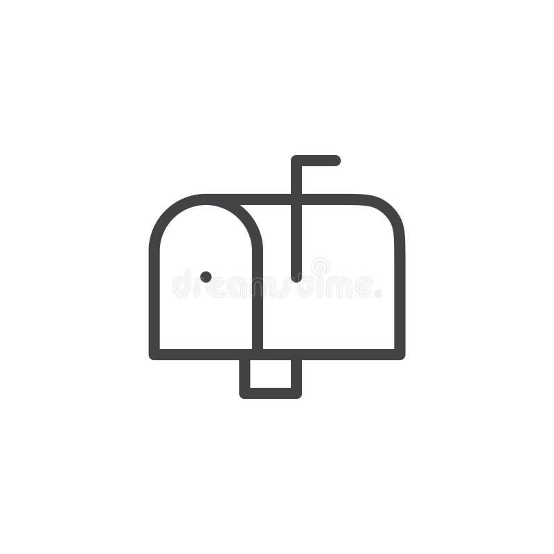 Mailbox Icon Thin Outline Art Symbol Stock Vector - Illustration of ...