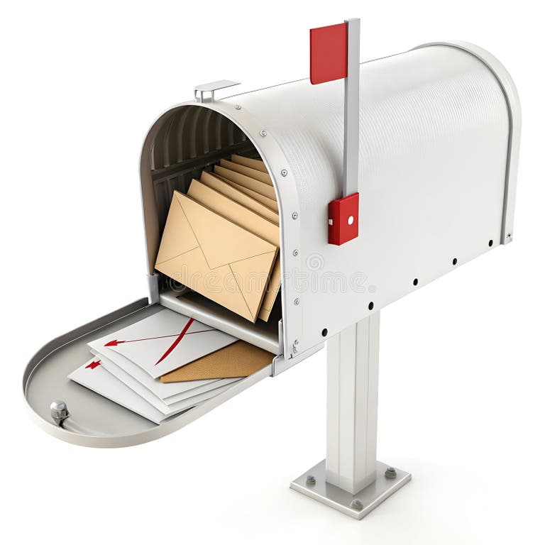 Mailbox Letters with Notification Concept 3D Rendering Stock ...