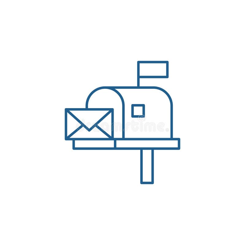 Mailbox Line Icon Concept. Mailbox Flat Vector Symbol, Sign, Outline ...