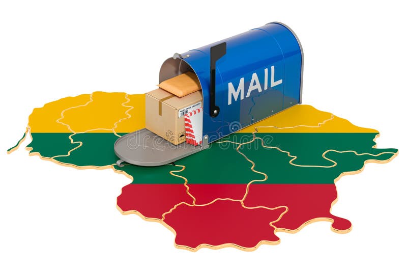 Mailbox on the Lithuanian Map. Shipping in Lithuania, Concept Stock ...