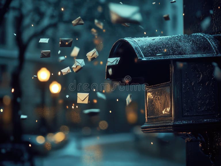 Mailbox Mail Explosion stock image. Image of snow, mail - 364076991