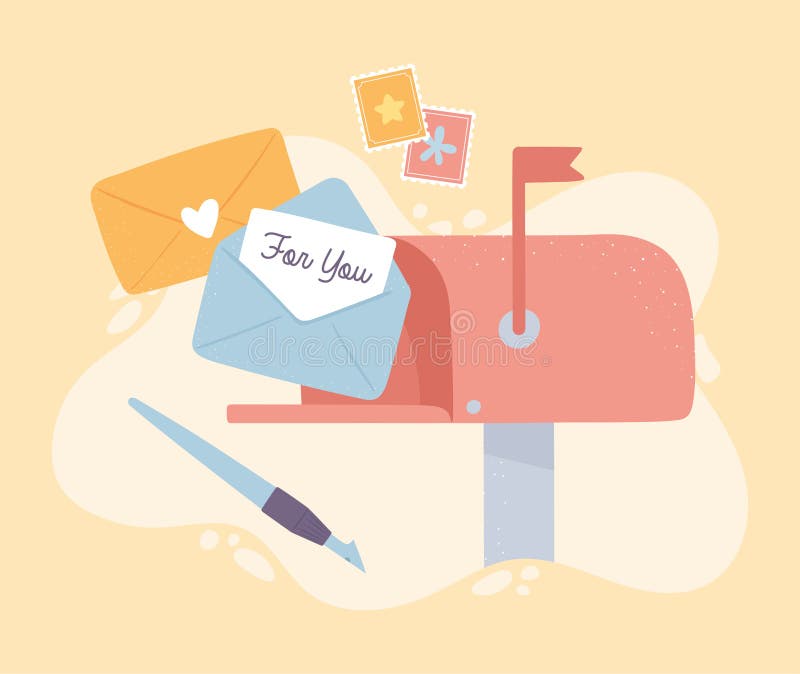 Mailbox mail and letters stock vector. Illustration of postage - 234985987