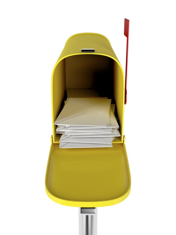 Open mailbox stock illustration. Illustration of metal - 30635243
