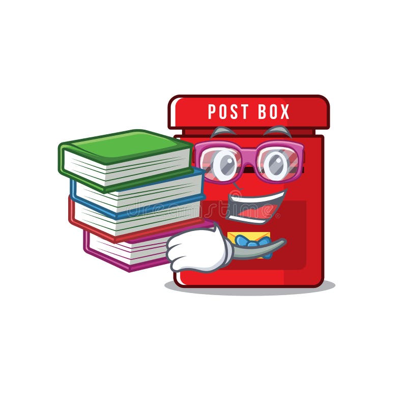 Mailbox with a the Mascot Cartoon Student Bring Book Stock Vector ...