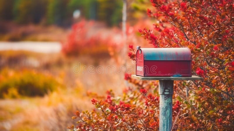Mailbox with Nature Blur Background. Generative AI Stock Illustration ...