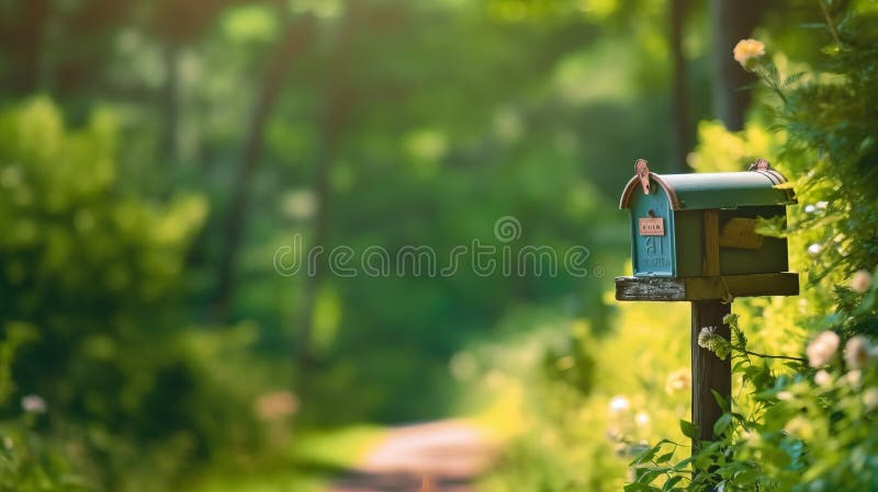 Mailbox with Nature Blur Background. Generative AI Stock Illustration ...