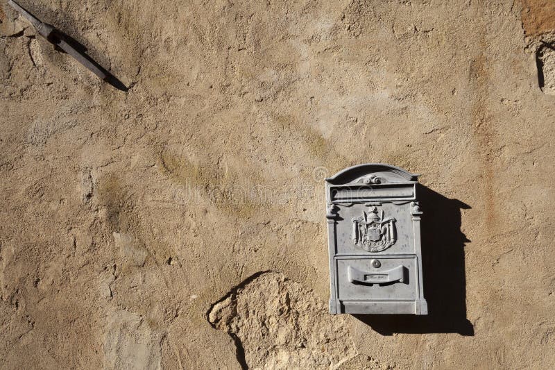 Mailbox on a Old Rugged Wall in Italy Stock Image - Image of address ...