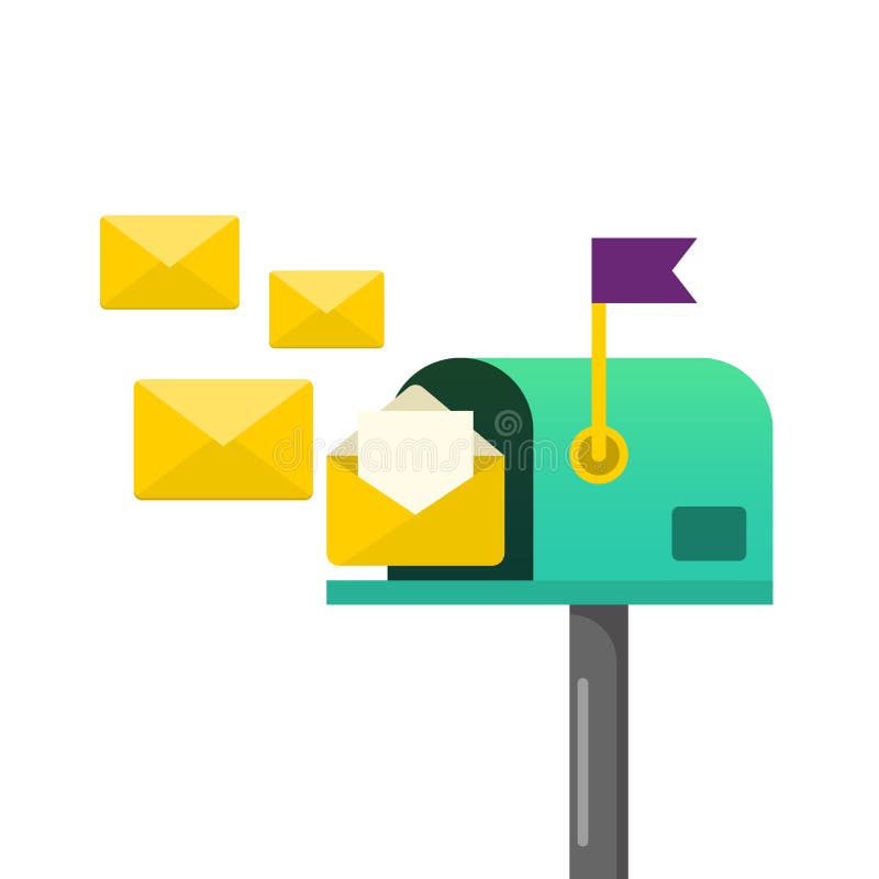 Mailbox Post Full of Letters Stock Vector - Illustration of paper ...