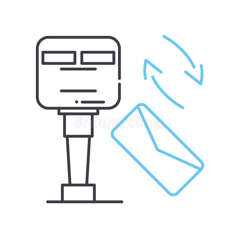 Mailbox Post Line Icon, Outline Symbol, Vector Illustration, Concept ...