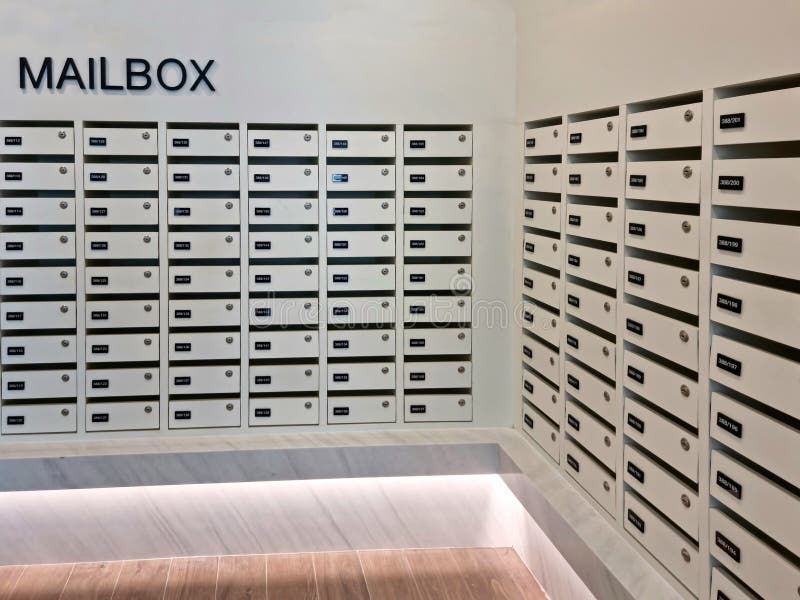 Mailbox or Post Office Full of Numbers in an Apartment Building Stock ...