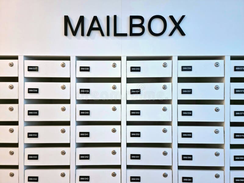 Mailbox or Post Office Full of Numbers in an Apartment Building Stock ...