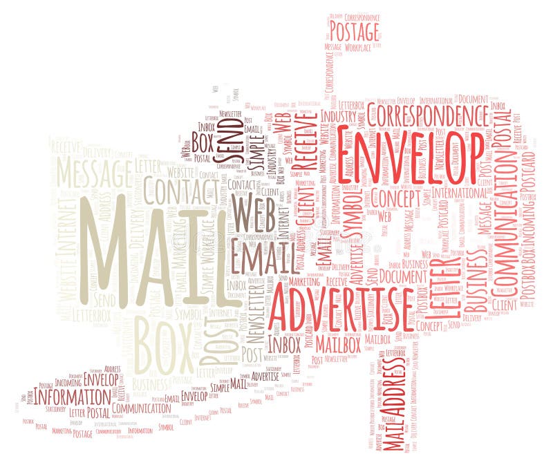 Mailbox and Postal Service Word Cloud Art Poster Illustration Stock ...