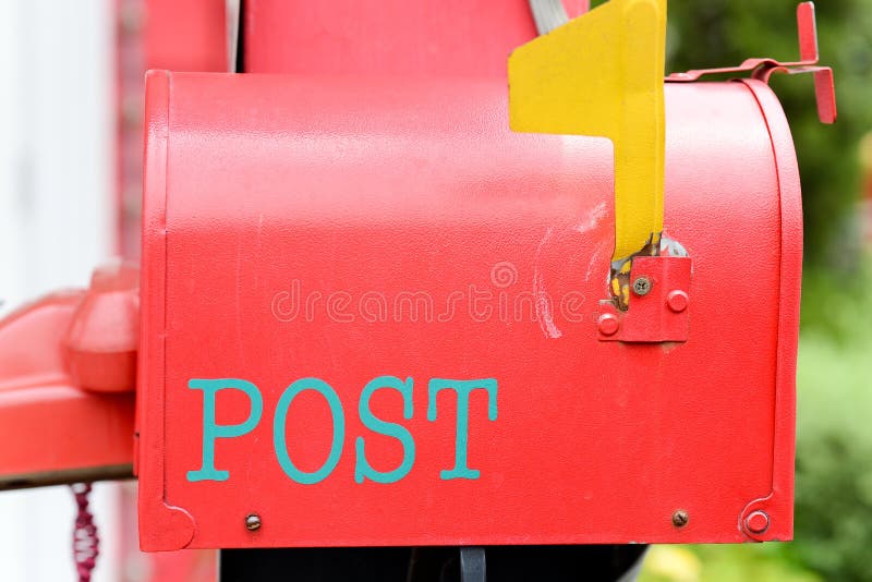 Red post box stock image. Image of white, overseas, detail - 171107