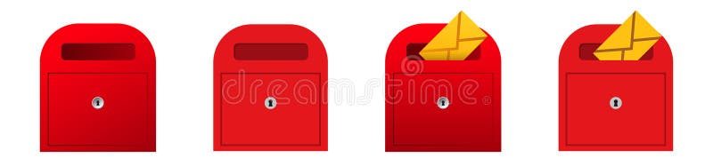 Mailbox Red Mail Box. Shipping Postal Envelope Stock Vector ...