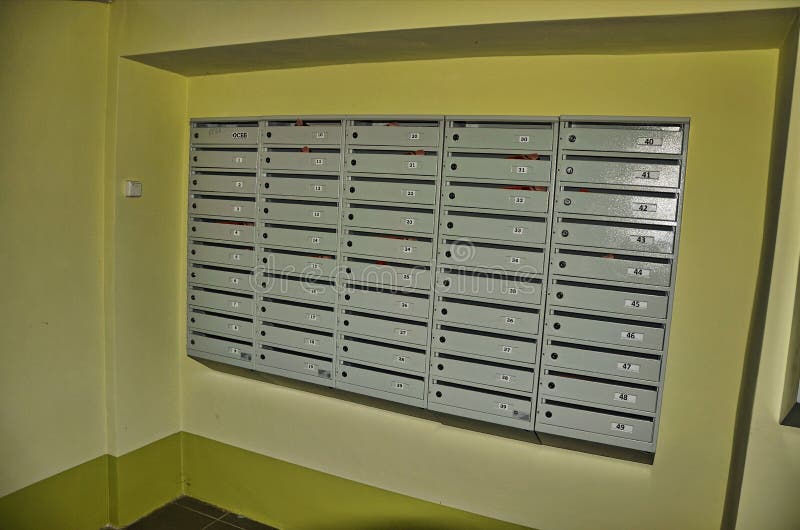 Mailbox room stock photo. Image of apartment, postbox - 25076094