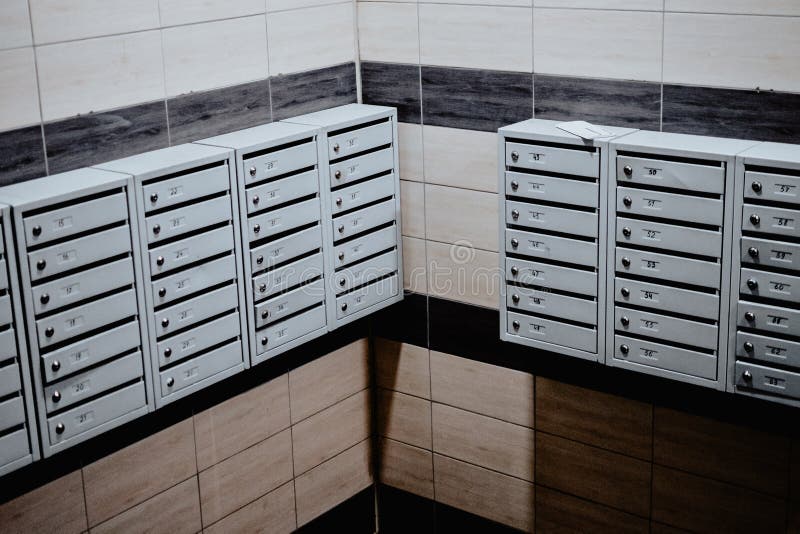 Mailbox room stock photo. Image of apartment, postbox - 25076094