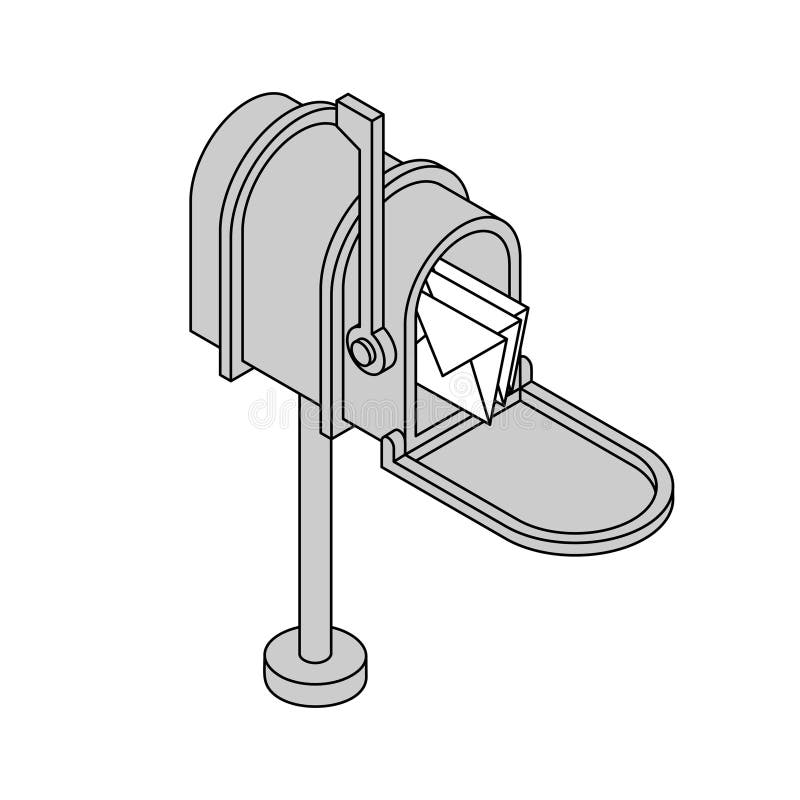 Mailbox Sign Icon. Iron Letter Box Symbol Stock Vector - Illustration ...