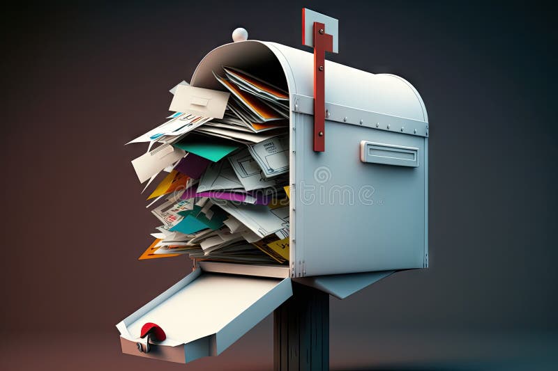 A Mailbox with a Stack of Mail, Waiting To Be Opened Stock Photo ...