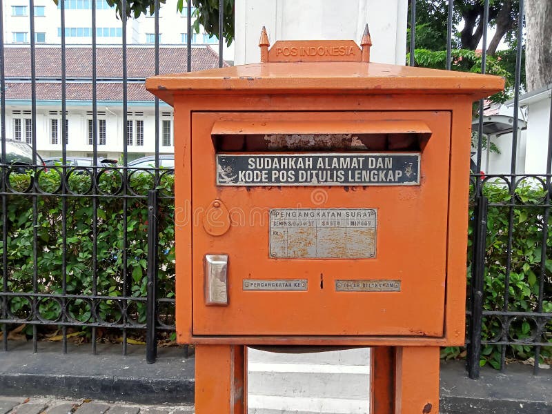 Mailbox in the town square stock photo. Image of mailbox - 206287276