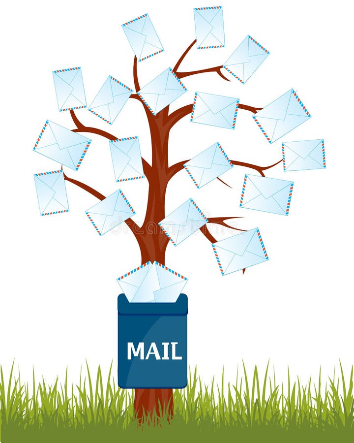 Mailbox web tree stock illustration. Illustration of background - 7954989