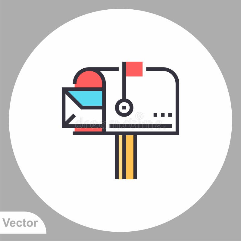 Mailbox Vector Icon Sign Symbol Stock Vector - Illustration of ...