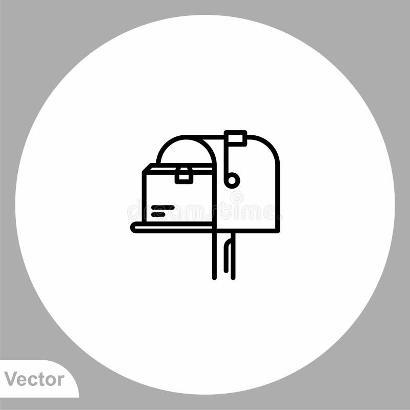 Mailbox Vector Icon Sign Symbol Stock Vector - Illustration of open ...