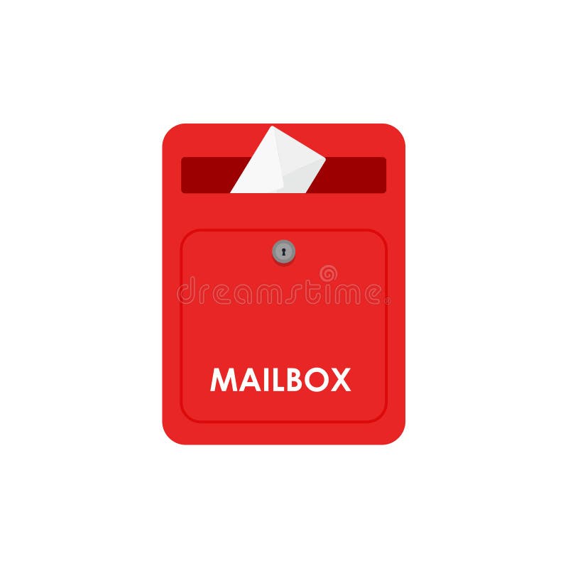 Mailbox Vector Illustration Isolated on White, Flat Post Office Box ...