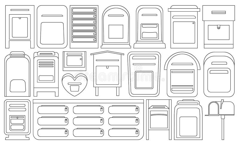 Letterbox Outline Stock Illustrations – 1,155 Letterbox Outline Stock ...