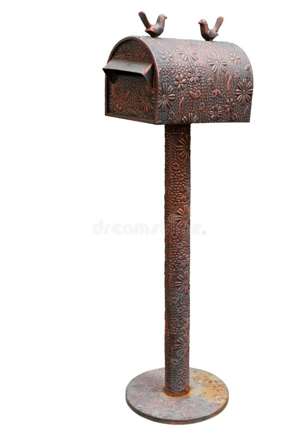 Old Mailbox with Clipping Paths, Isolated on White. Stock Photo - Image ...