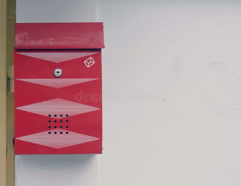 Mailbox on the White Wall with Copy Space for Your Text Stock Photo ...