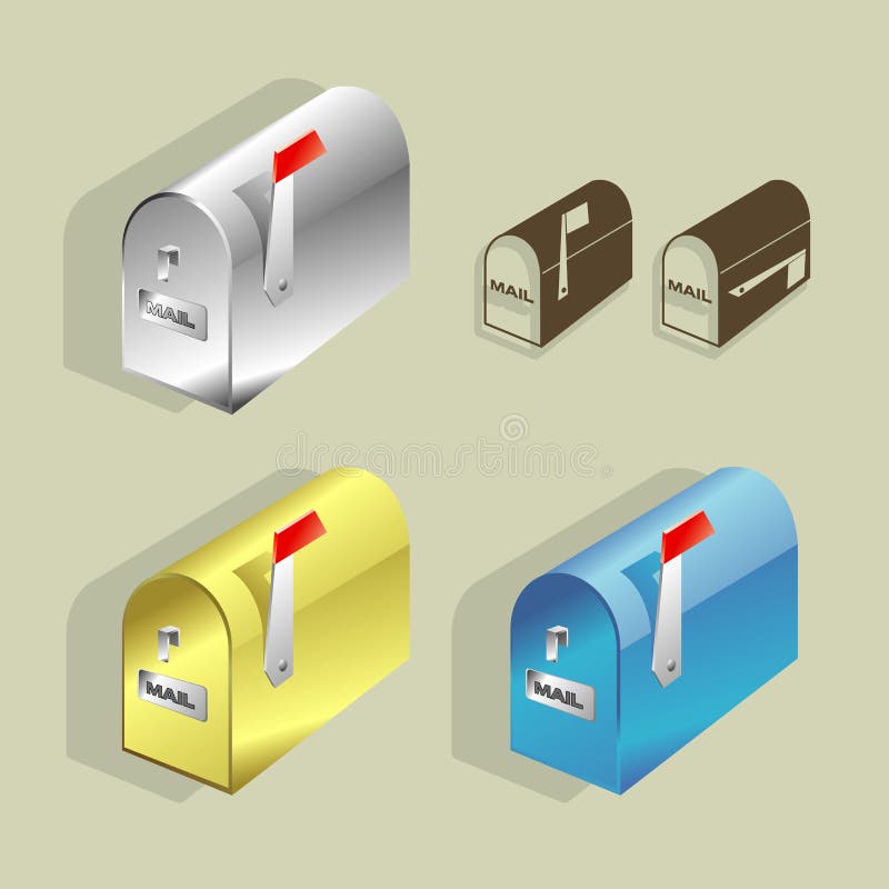 Mailboxes stock vector. Illustration of isolated, blue - 10757478