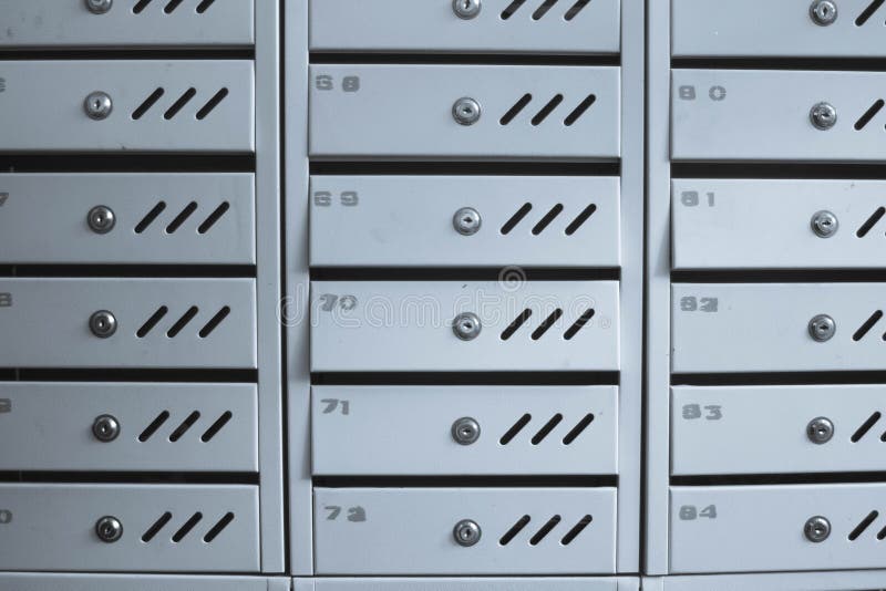 Mailboxes in an Apartment Building Close-up Stock Photo - Image of ...