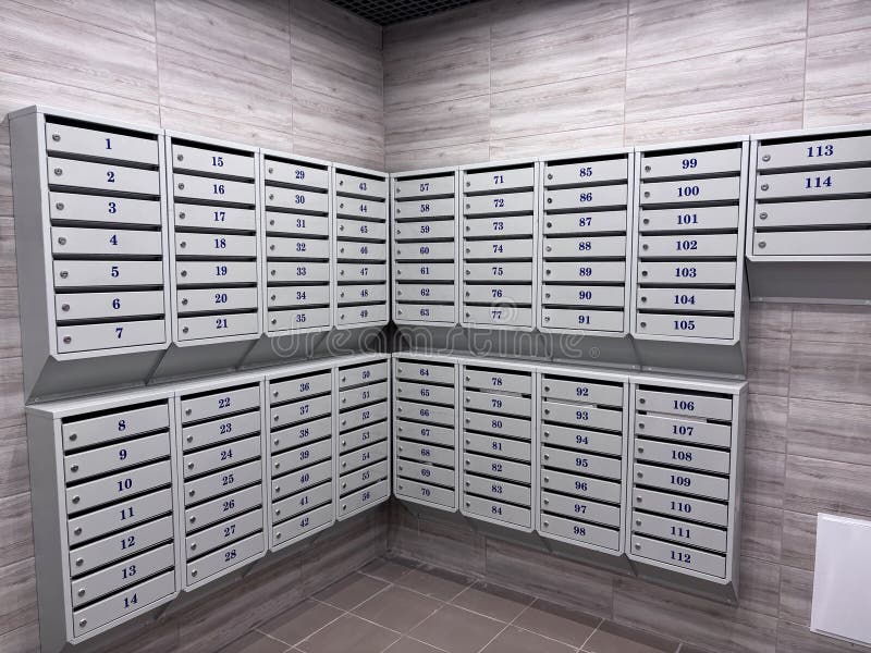 Mailboxes in Common Areas of a Modern Apartment Building Stock Image ...