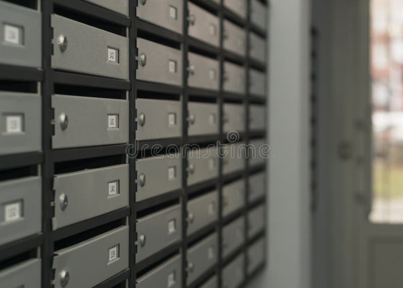 Mailboxes Filled with Numbers. in an Apartment Building 2 Stock Photo ...