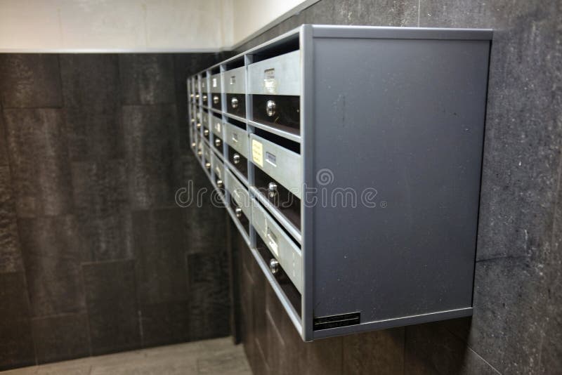 Mailboxes Inside the Condominium Stock Image - Image of mail, mailbox ...