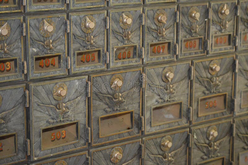 Old US Mailboxes stock image. Image of mail, mailroom - 27414725
